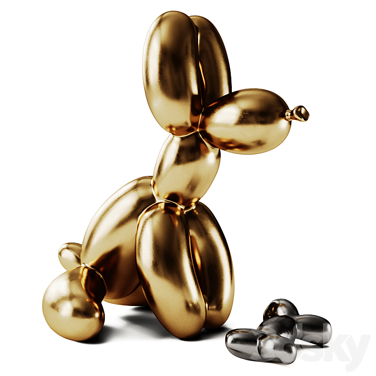 Arte dal Mondo Sitting dog balloon - Sculpture - 3D model