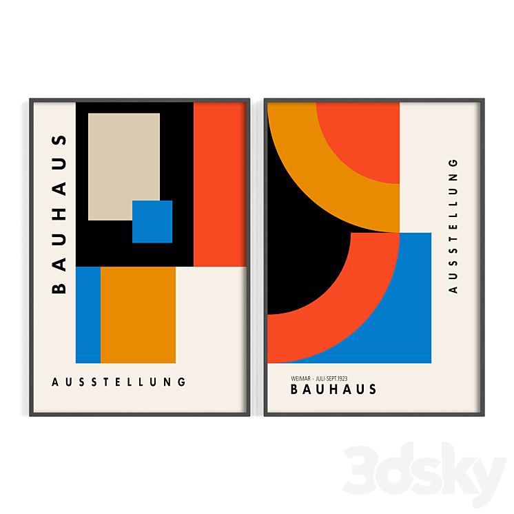 Paintings 1174 Bauhaus - Frame - 3D model