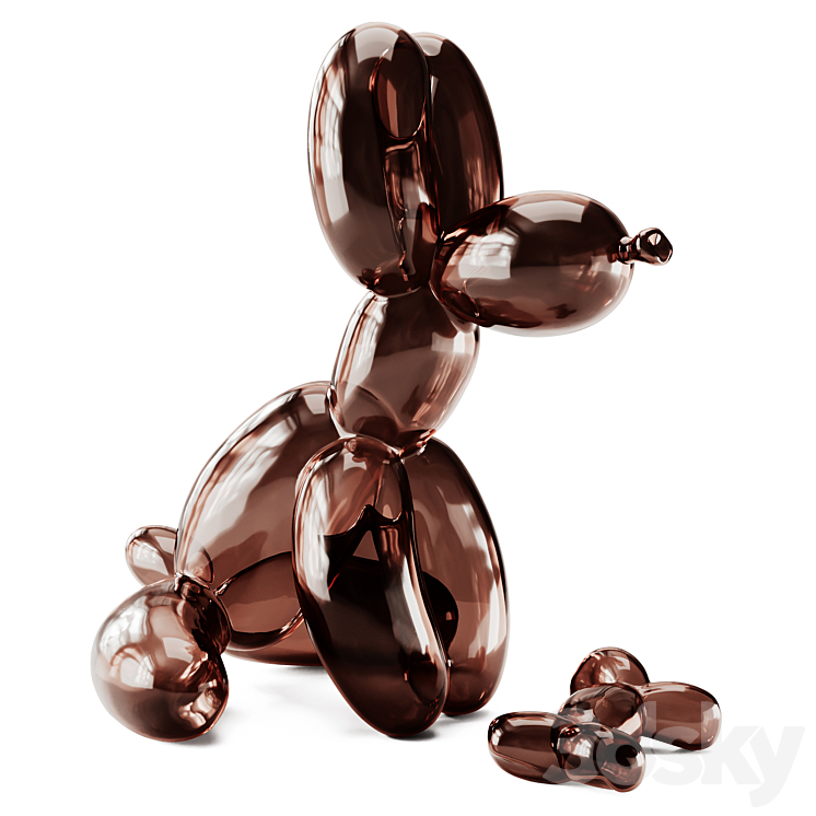 Glass Dog Balloon Pop Art Sculpture - Sculpture - 3D model