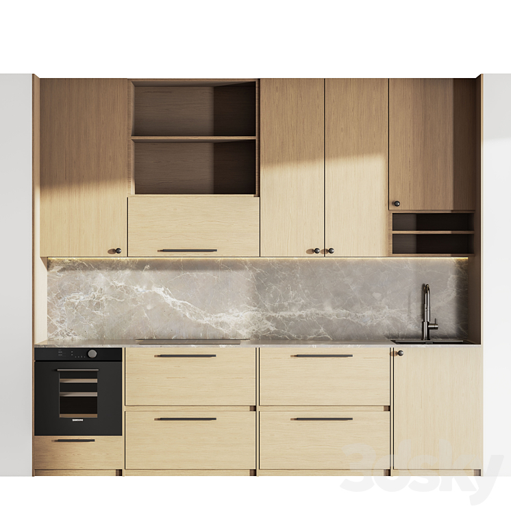 small modern kitchen - Kitchen - 3D model