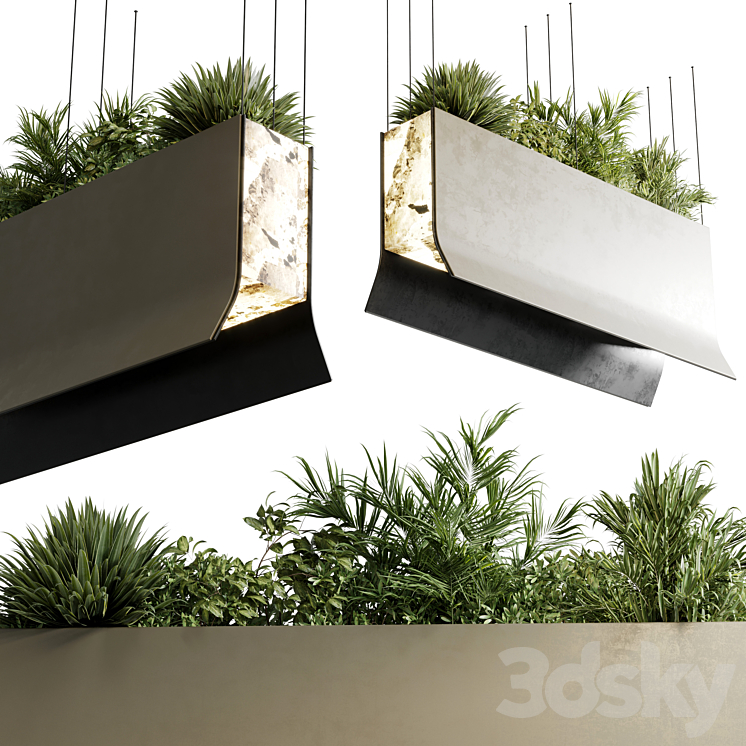 Rectangle pot light pendant - plant light hanging 38 - Pendant light ...