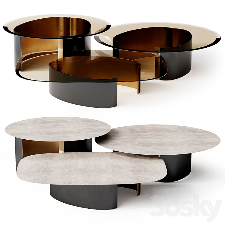 Bangle coffee table by Minotti - Table - 3D model