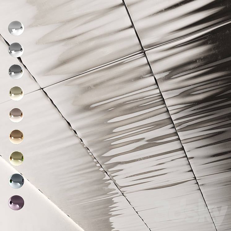 3D Steel Sheet Panels 09 | Horizontal Ripple (9 Colors) - 3D panel - 3D ...