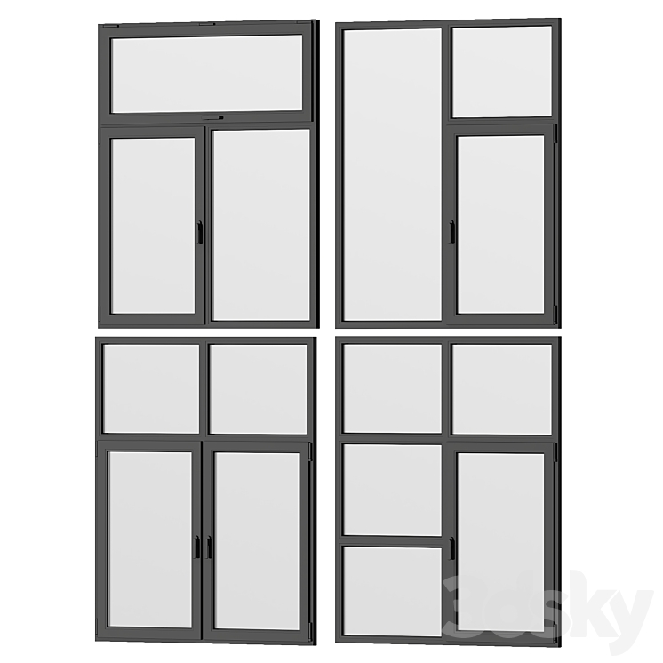 Panoramic uPVC windows and partitions for facades - Windows - 3D model