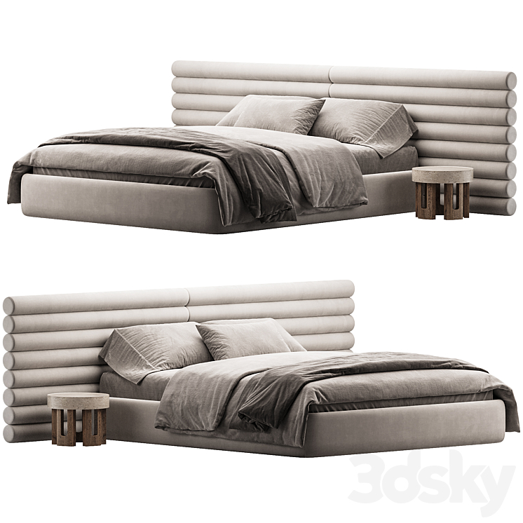 Pan Flute Bed By Saba Italia - Bed - 3D model