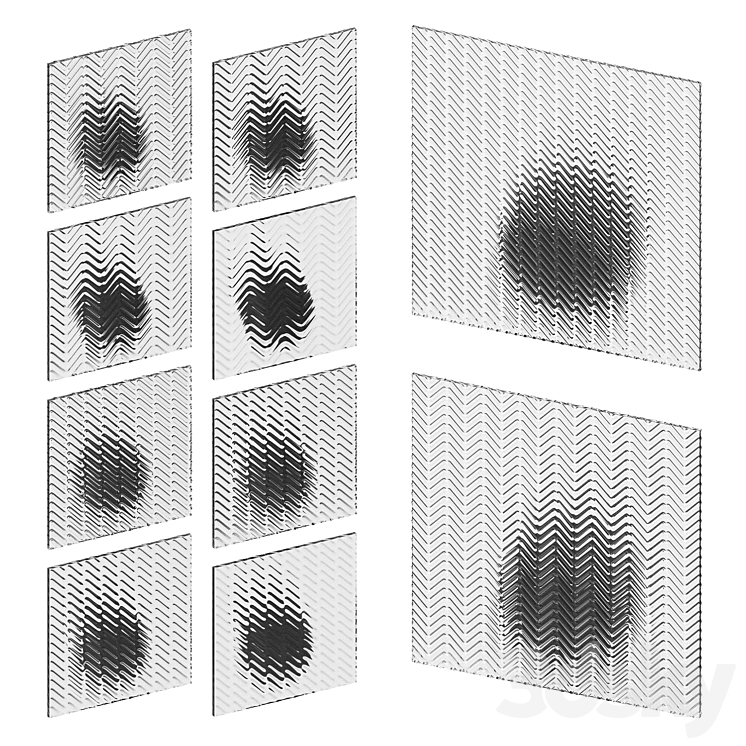 Glass Texture Set 017 - Glass - 3D model