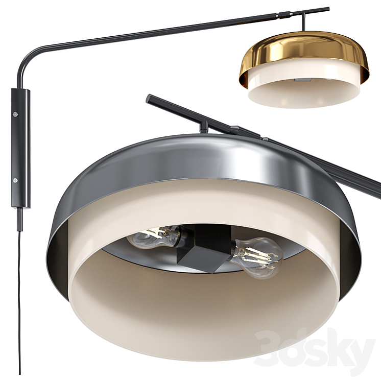 Clepsos metal iron offset wall light - Wall light - 3D model