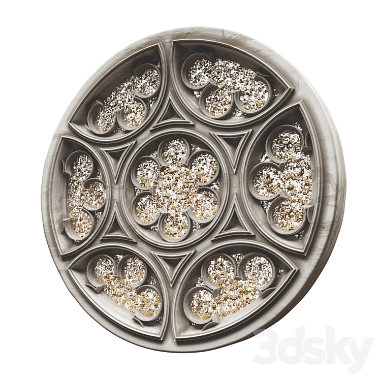 Circle gothic architecture element - Facade element - 3D model