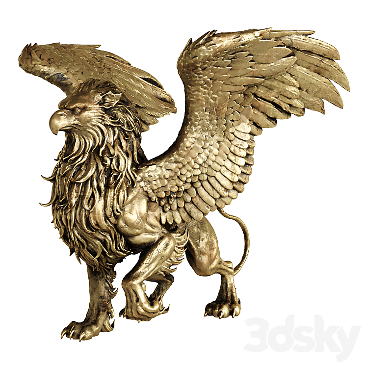 Griffen statue 3 - Sculpture - 3D model