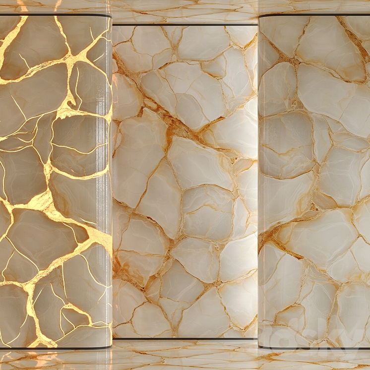 Luminous onyx seamless texture with veins - Stone - 3D model