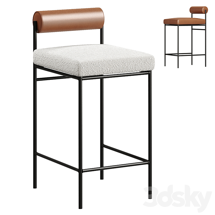 Balla semi-bar stool - Chair - 3D model