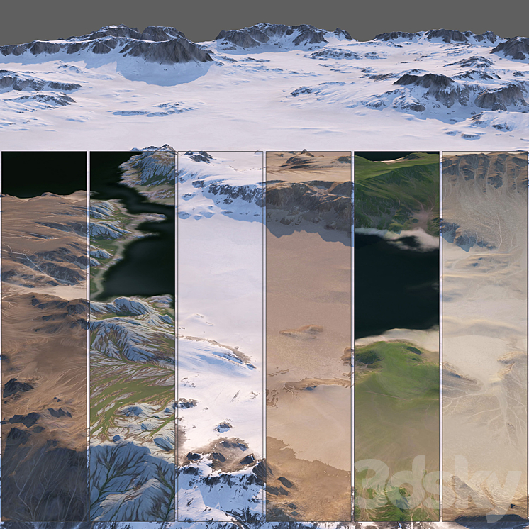Mountain Lake 2 (6 Textures) - Environment elements - 3D model