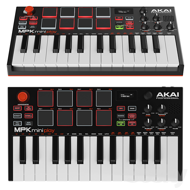 AKAI MPK Mini Play Keyboard - Audio tech - 3D model
