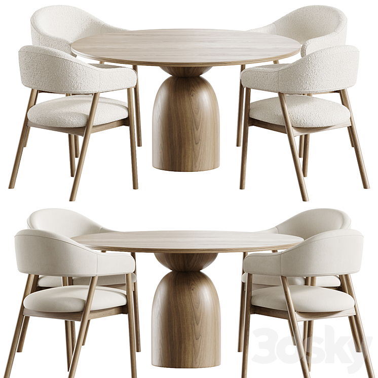 Hera and solid table - Table + Chair - 3D model