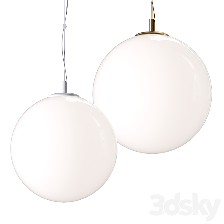 West Elm Aria Round Glass Pendant Lamp - Pendant light - 3D model