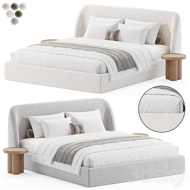 Double Moss Bed - Bed - 3D model