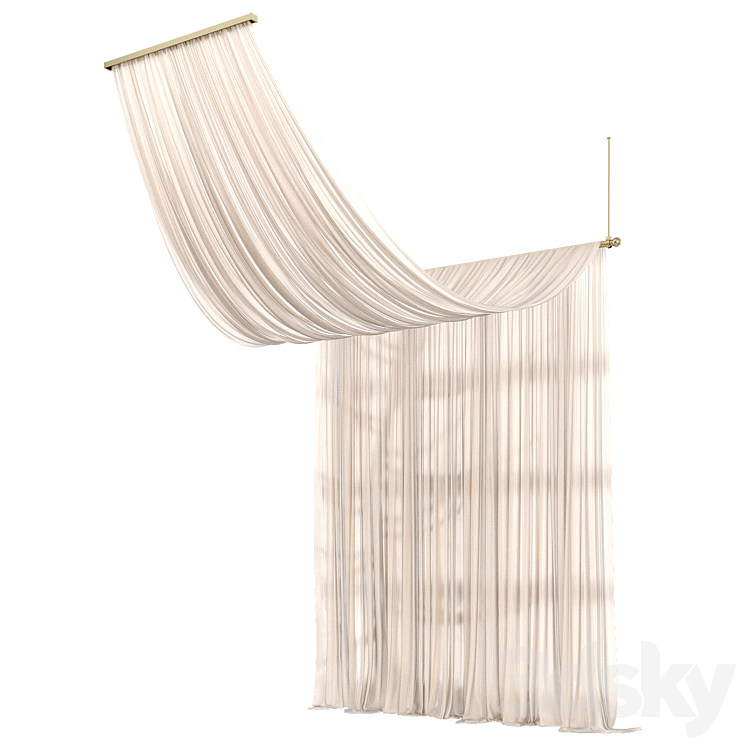 Ceiling Drapery - Curtain N13 - Curtain - 3D model