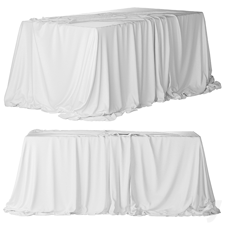 Tablecloth with drapes - Table - 3D model