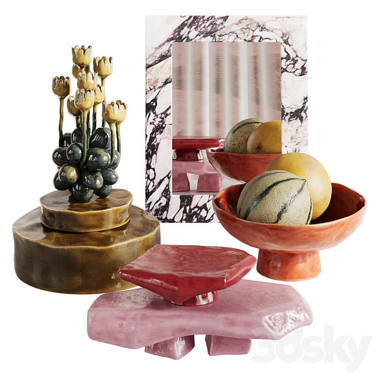 Decorative ceramic set N1 - Decorative set - 3D model