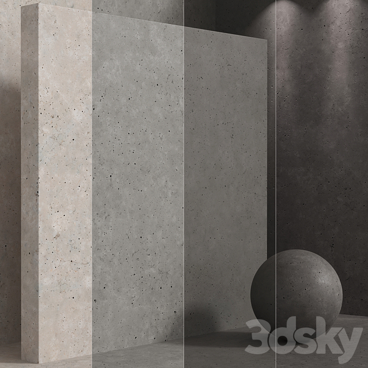 Seamless material - concrete plaster set 215 - Stone - 3D model