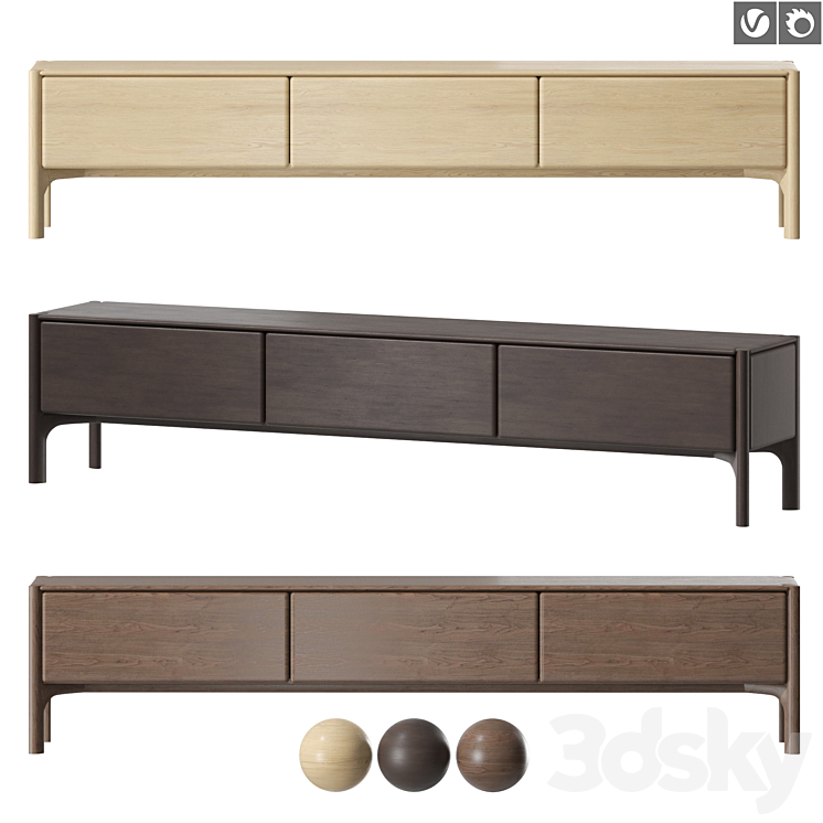 Ethnicraft PI TV Cupboard - Sideboard & Chest of drawer - 3D model