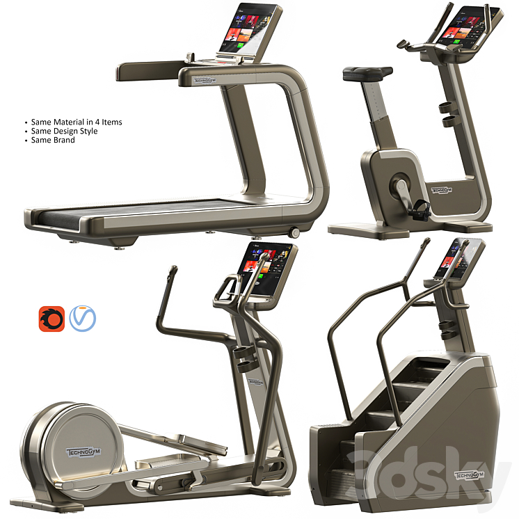 Technogym Artis Line – Run, Bike, Synchro, and Climb - Sports - 3D model