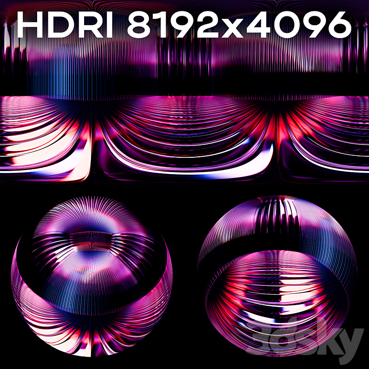 HDRI Neon Abstraction - HDRI - 3D model