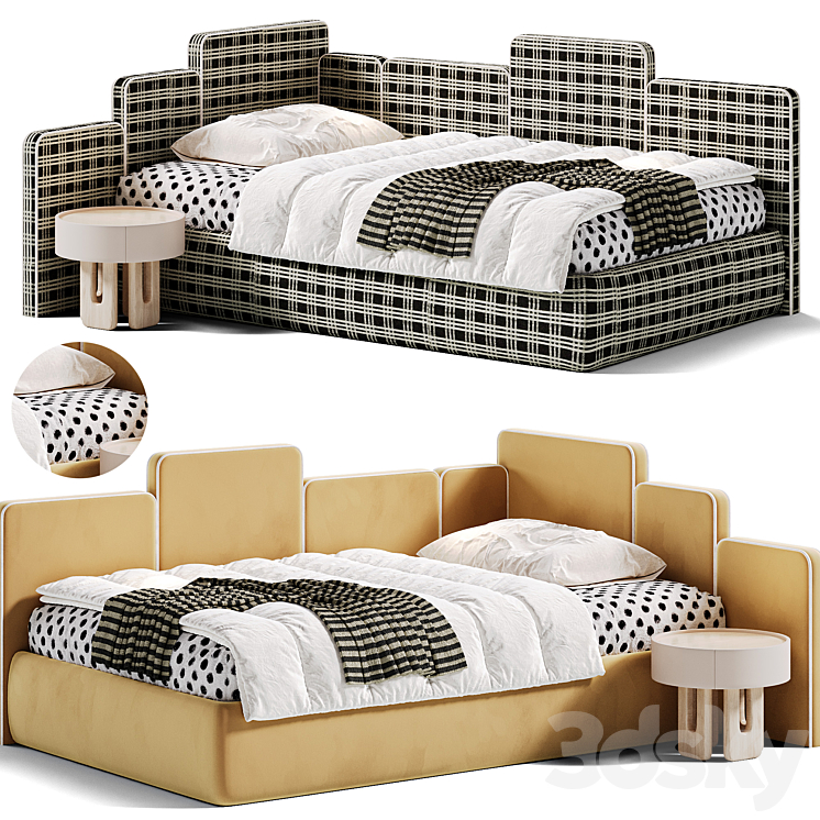 Pikachu kids corner bed - Bed - 3D model