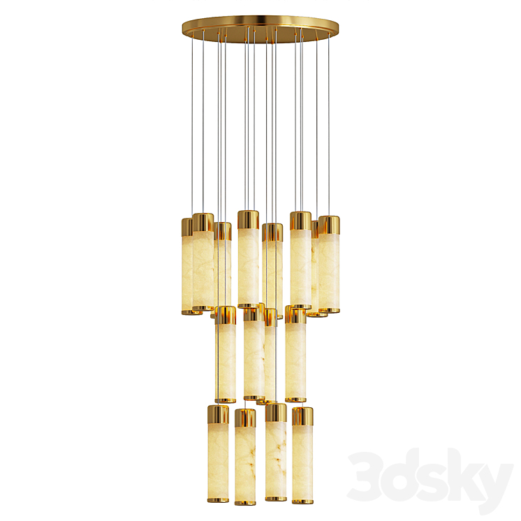 Celestial Alabaster Cascade Chandelier - Pendant light - 3D model