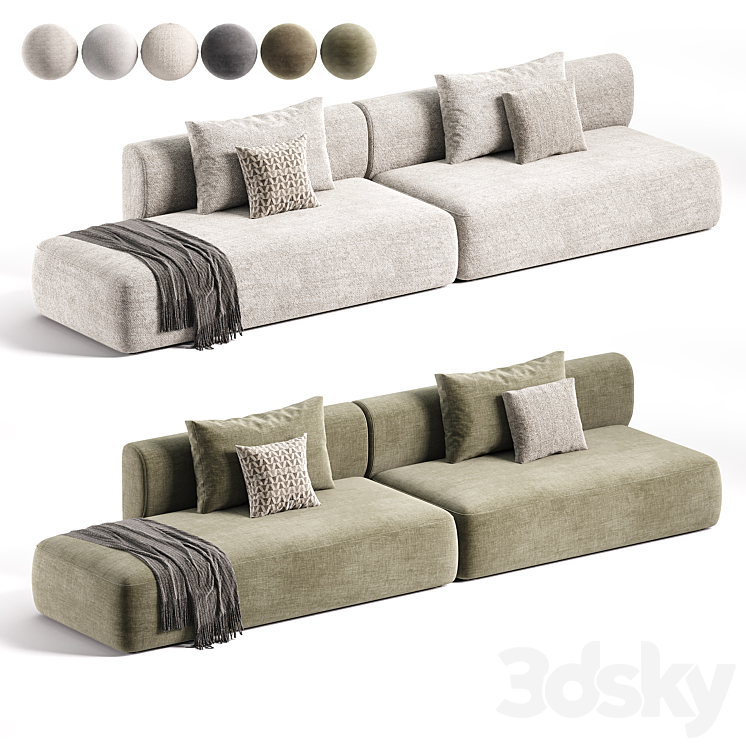 MDF Italia Cozy Curve MDF Italia Modular Sofa 3 - Sofa - 3D model