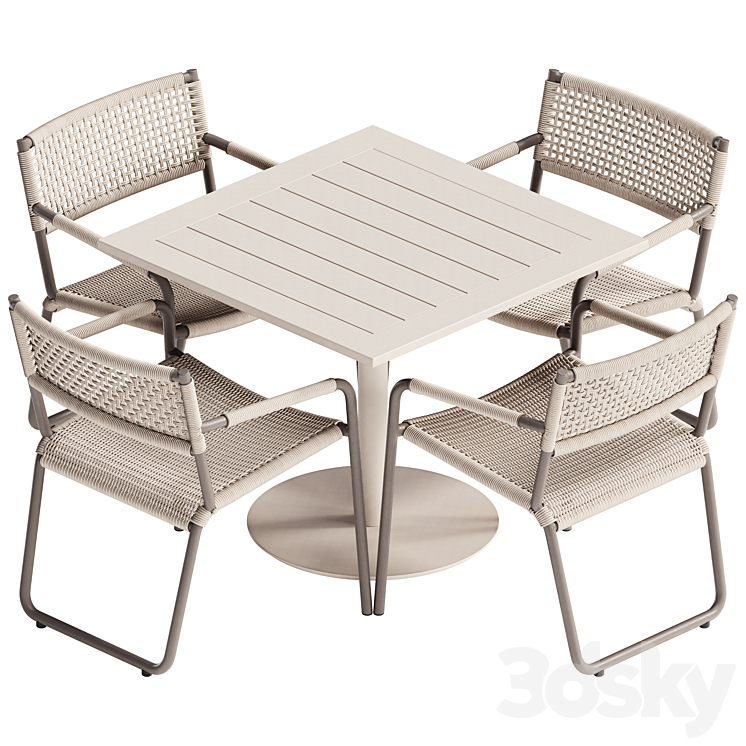 Walters Outdoor Dining Set - Table + Chair - 3D model