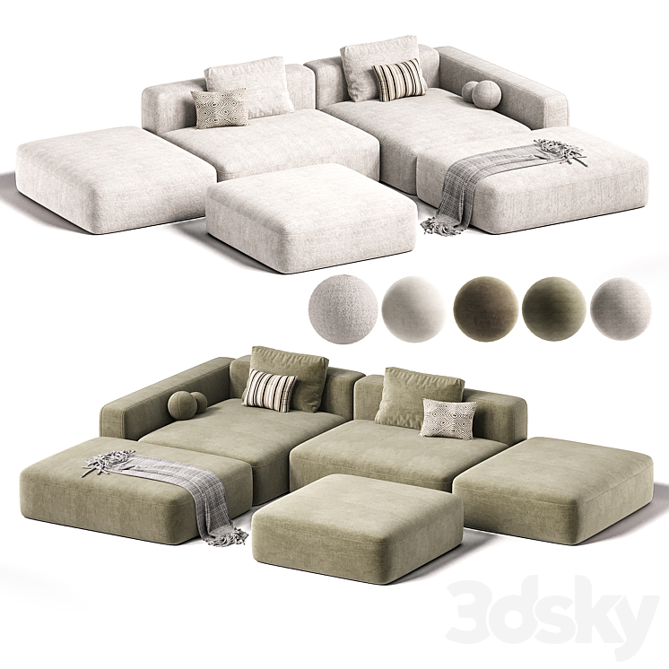 Corner Dorvan Desiree Modular Sofa - Sofa - 3D model