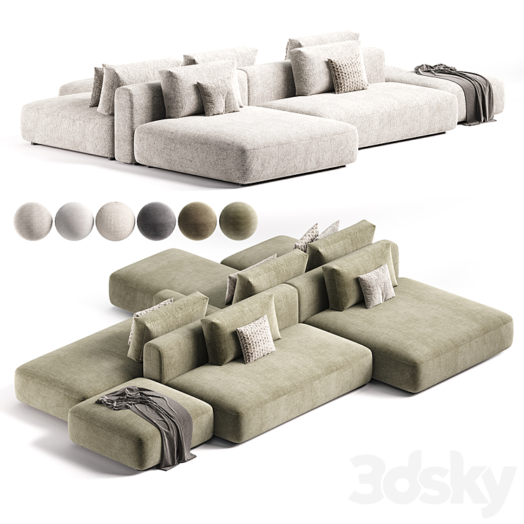 Cozy Island Modular Sofa By Mdf Italia - Sofa - 3D model