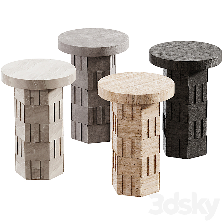 Nex Pedestal Side Table - Table - 3D model