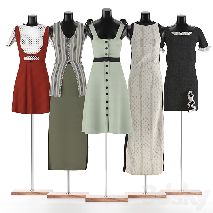Mannequin Set Vol 015 - Сlothes and Footwear - 3D model
