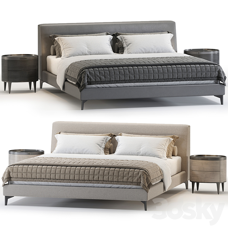 Meridiani LOUIS UP bed - Bed - 3D model