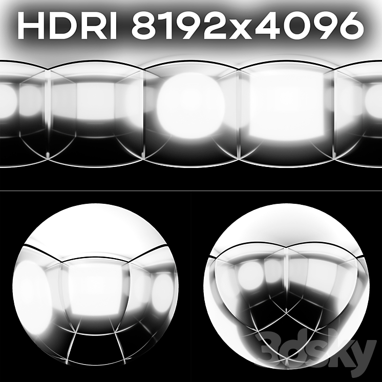 HDRI Monochrome Soft Lights - HDRI - 3D model