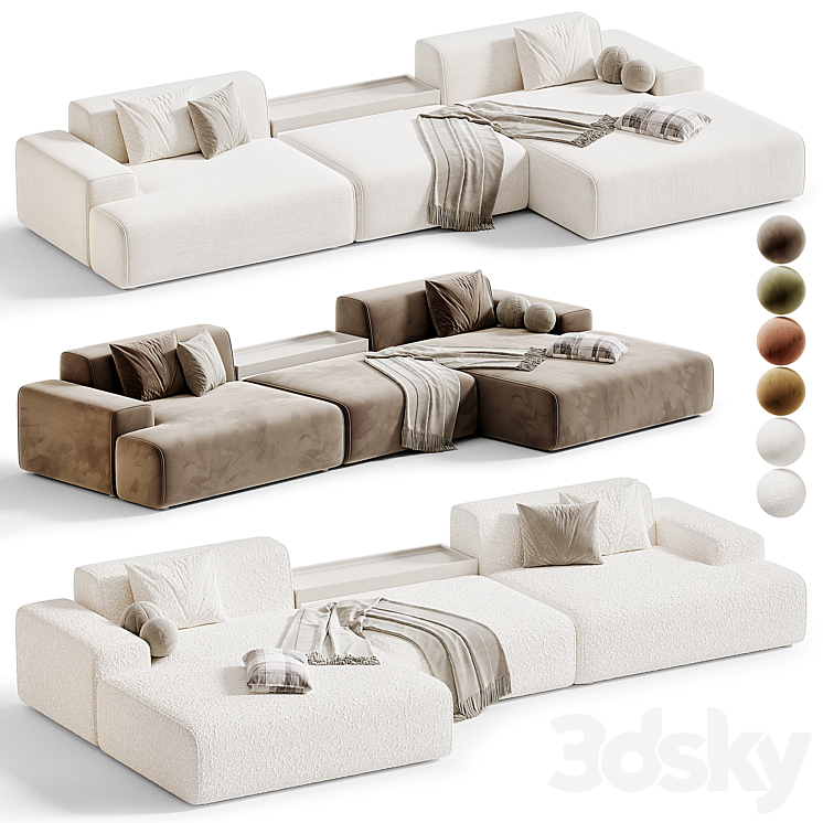 Reni Modular Sofa by Luzaro - Sofa - 3D model