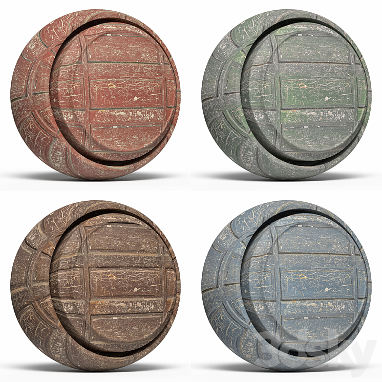 Wood 26 - peeling painted wood panel - Wood - 3D model