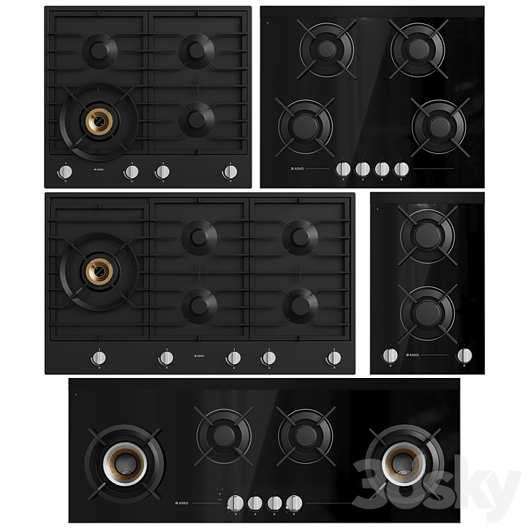 Asko 05 Gas Cooktop Set - Kitchen appliance - 3D model