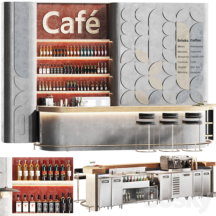Cafe Bar 21 - Restaurant - 3D model