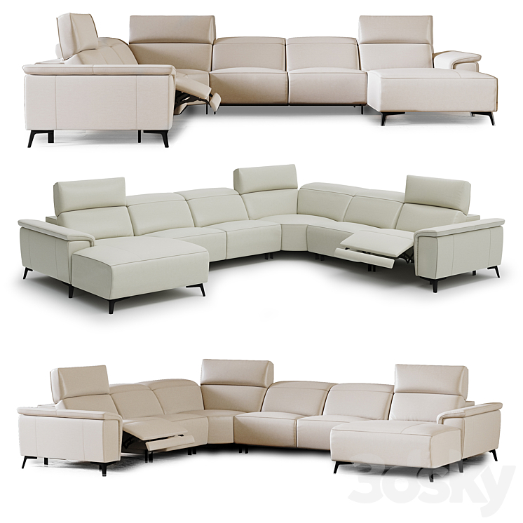 Vincenzo II - U Shape Recliner Sofa - Sofa - 3D model