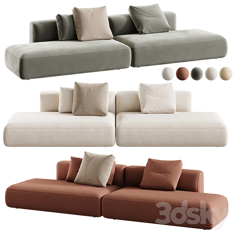 Cozy Curve sofa 02 - Sofa - 3D model