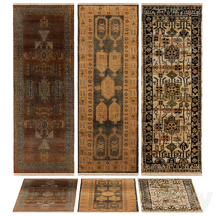 CB2 Runner Rug Set 7 - Carpets - 3D model