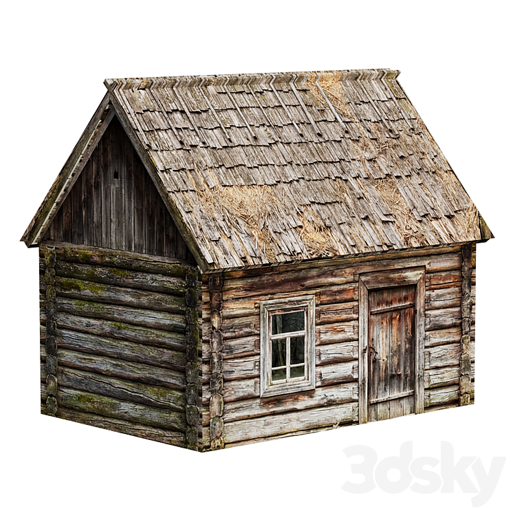 Wooden Hut Low Poly TA1 - Building - 3D model