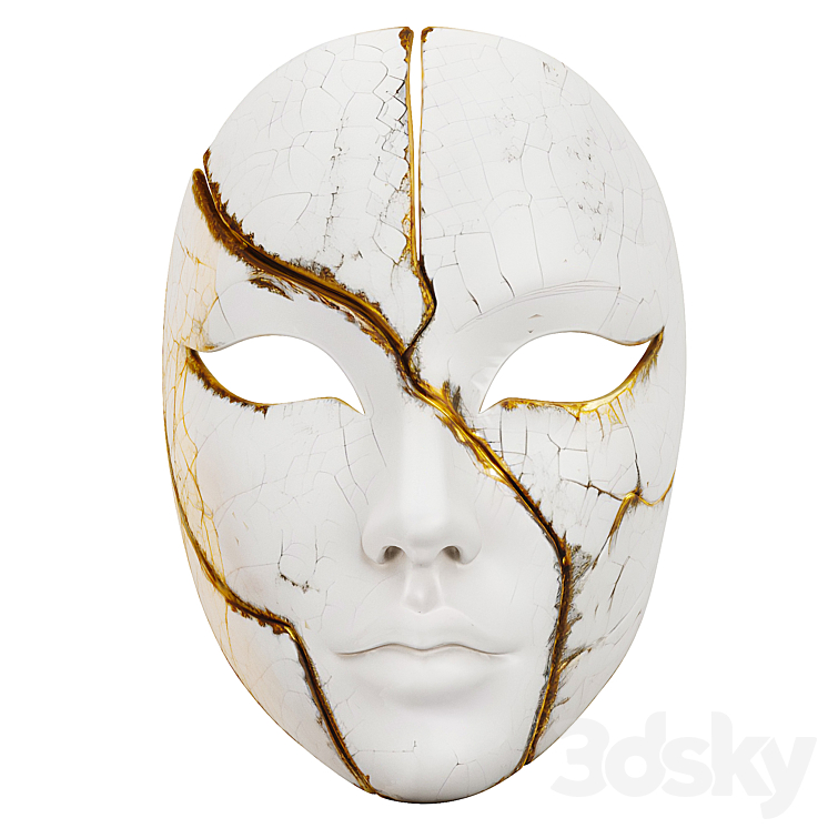 Kintsugi Mask - Sculpture - 3D model