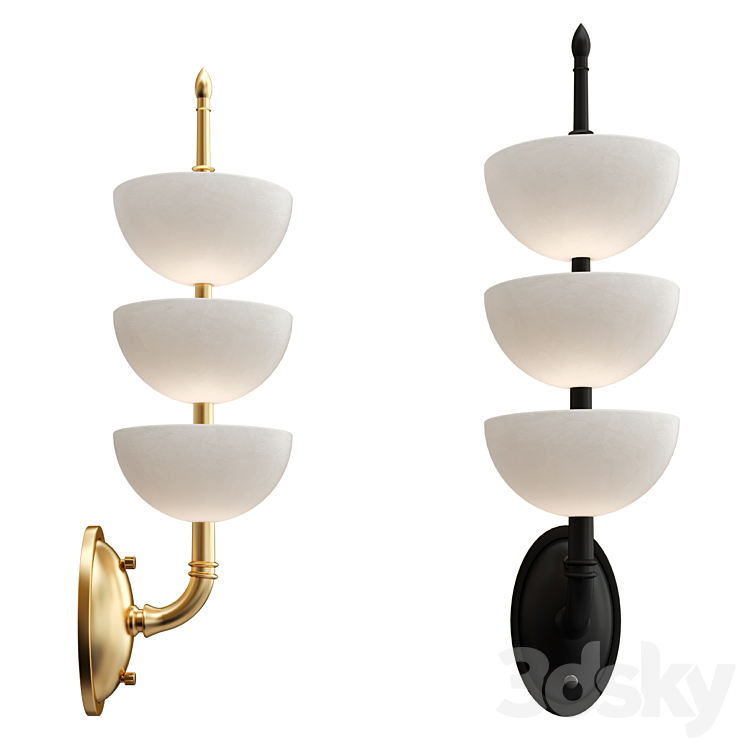 TRIPLE Alabaster wall lamp - Wall light - 3D model
