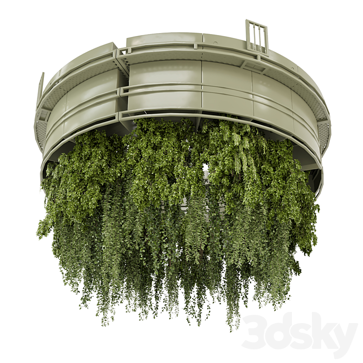 Hanging Plants Circle Metal Base_Restaurant Set 4175 - Indoor - 3D model