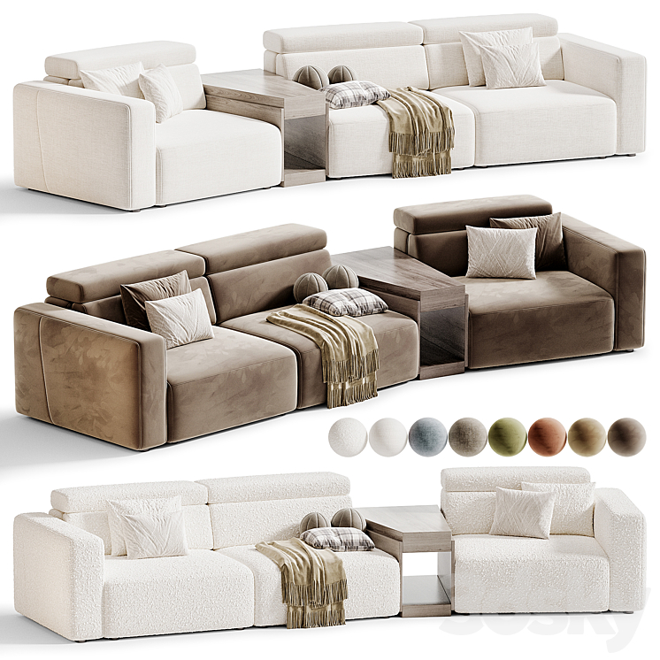 Domus Modular Sofa by Natuzzi - Sofa - 3D model
