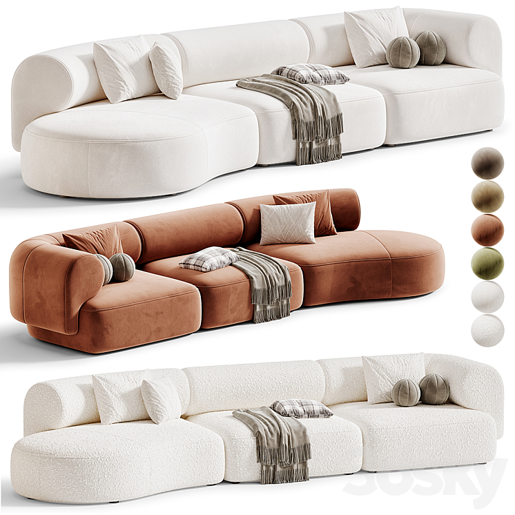 Melody Modular Sofa by Natuzzi 03 - Sofa - 3D model